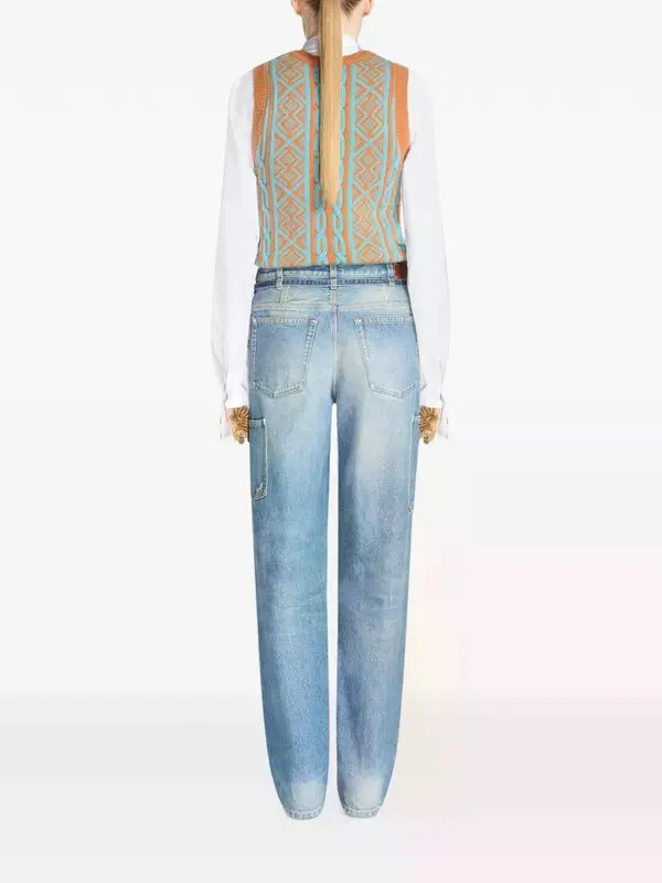 Dries Van Noten Belted Wide-leg Denim Pants