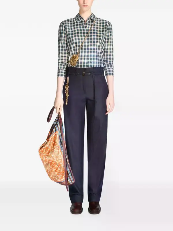 Dries Van Noten Belted Wool Trousers