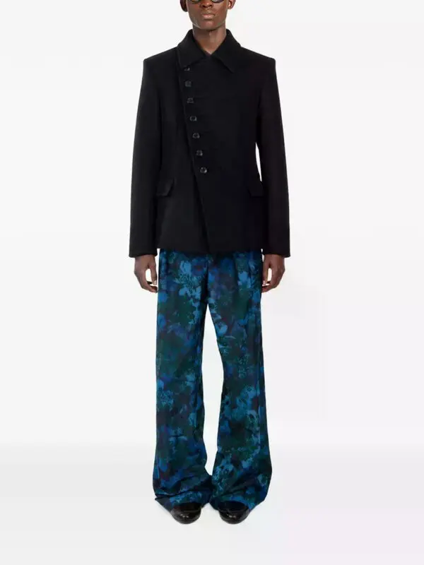 Dries Van Noten Belted Jacquard Pants
