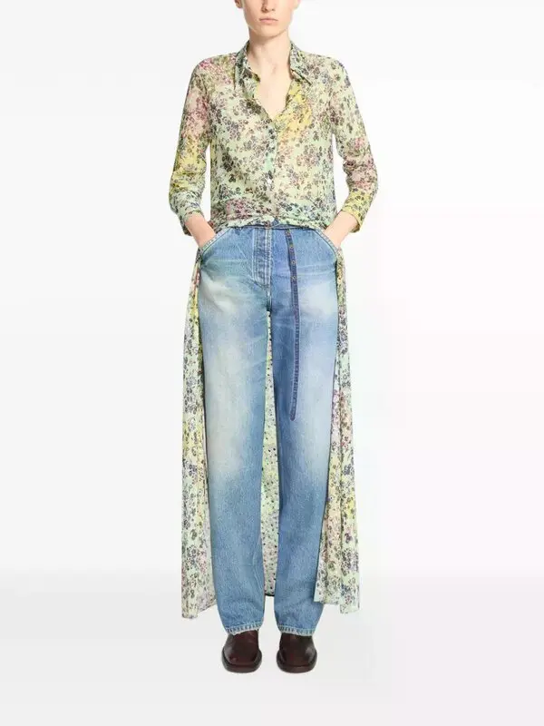 Dries Van Noten Long Jacquard Shirt Dress