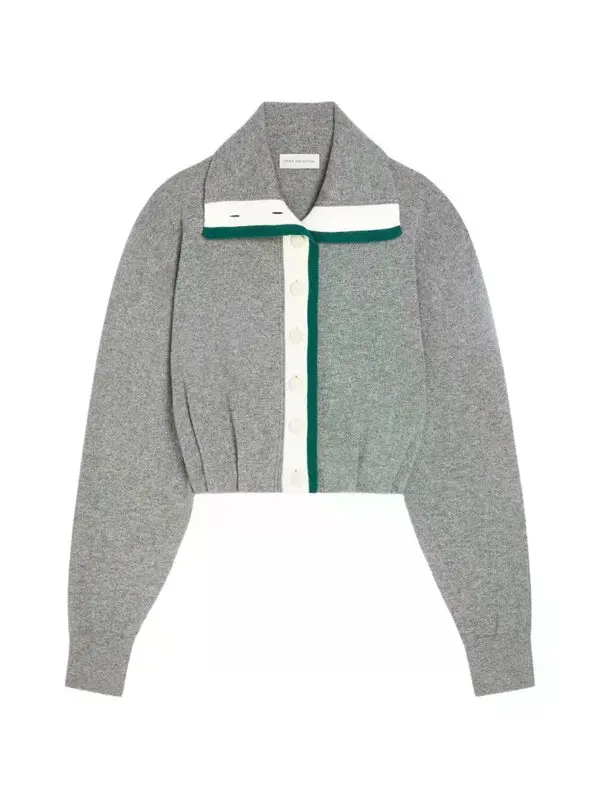 Dries Van Noten Cropped Cashmere Cardigan - Grey