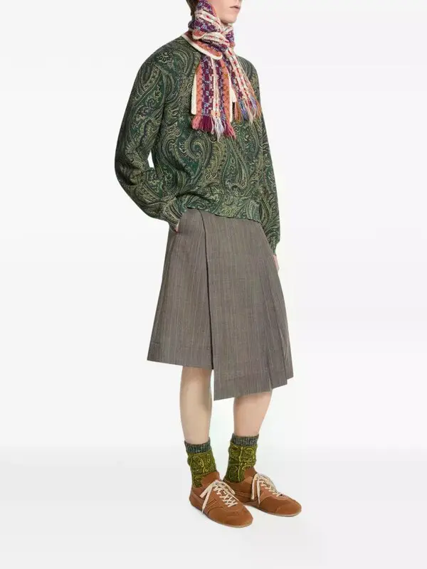 Dries Van Noten Pleated Wool Kilt