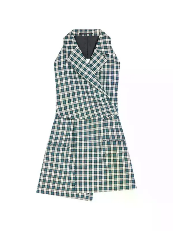 Dries Van Noten Backless Cotton Flannel Top - Blue