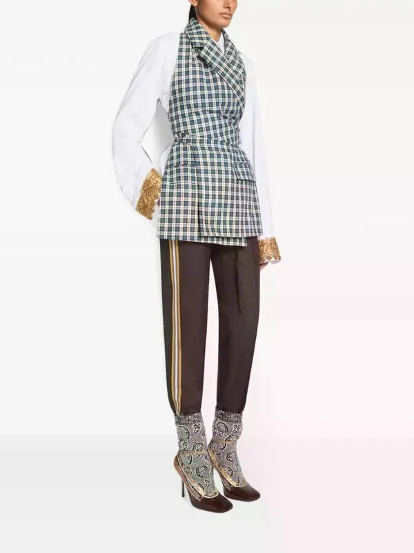 Dries Van Noten Backless Cotton Flannel Top