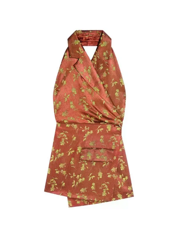 Dries Van Noten Backless Jacquard Top - Orange