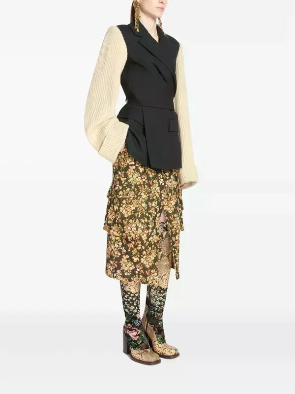 Dries Van Noten Knitted-sleeves Wool Blazer