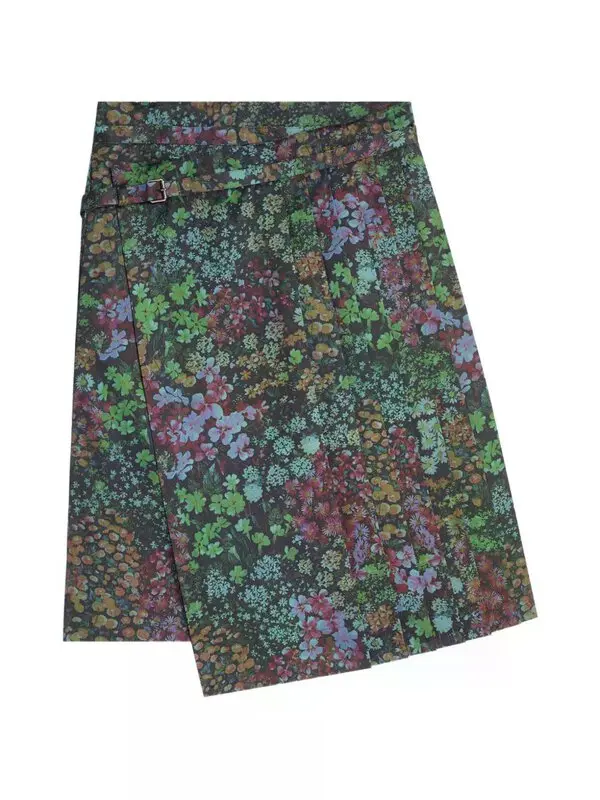 Dries Van Noten Floral-print Pleated Kilt