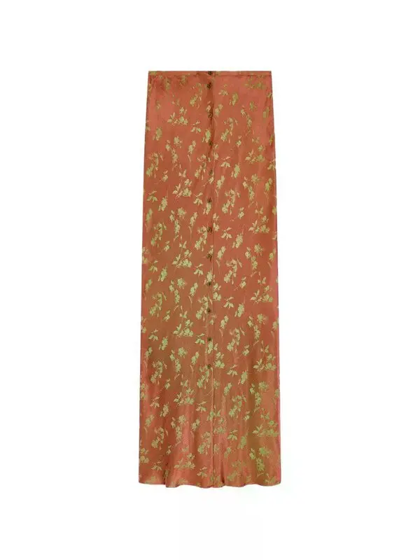 Dries Van Noten Floral Double-dye Jacquard Skirt