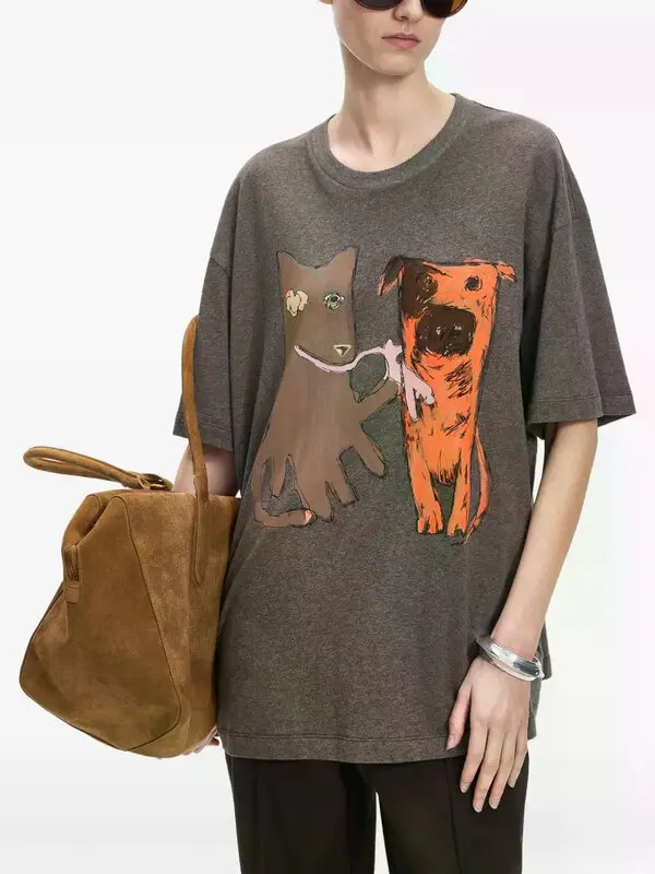 JNBY Cat Dog-print T-shirt - Grey