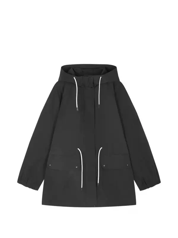 JNBY Raglan-sleeve Drawstring Trench Coat - Black