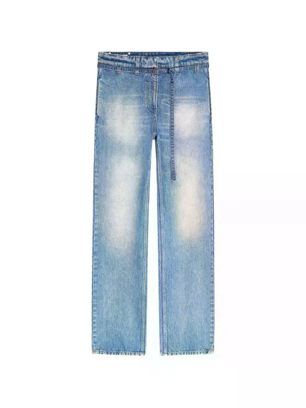 Dries Van Noten Belted Denim Pants - Blue