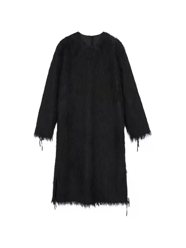 JNBY Fringe-detail Jacquard Midi Dress - Black