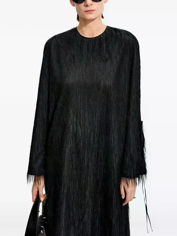 JNBY Fringe-detail Jacquard Midi Dress