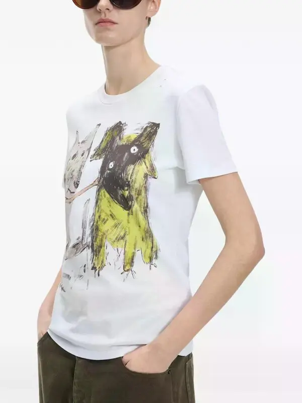 JNBY Cat Dog-print Cotton T-shirt