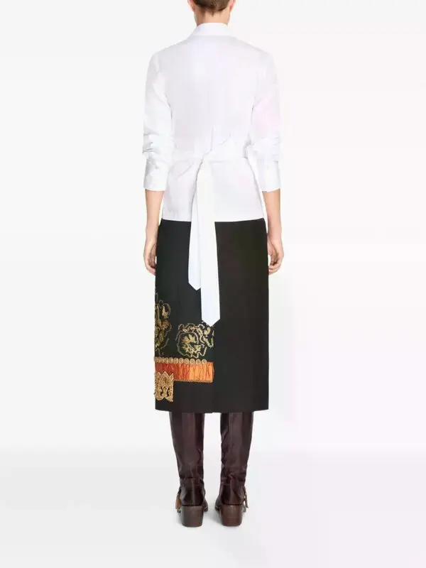Dries Van Noten Embroidered Pencil Skirt