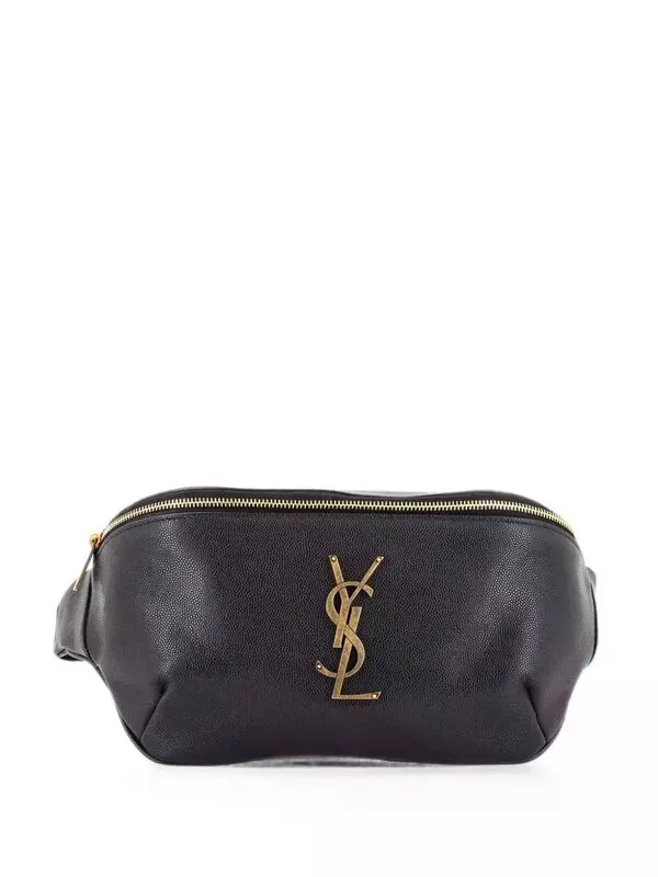 Saint Laurent Classic Monogram Leather Belt Bag - Black
