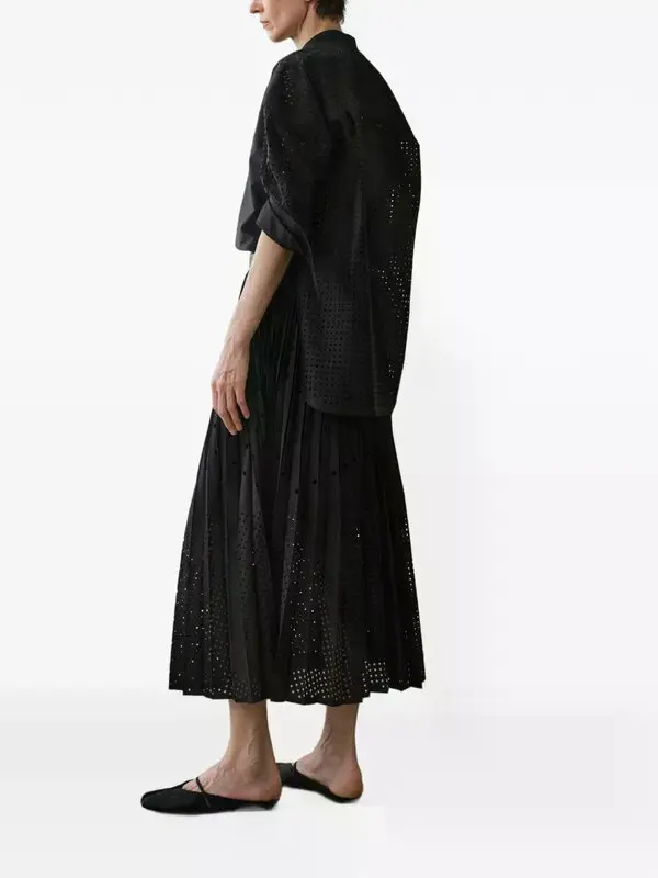 LESS Laser-cut Pleated Midi Skirt