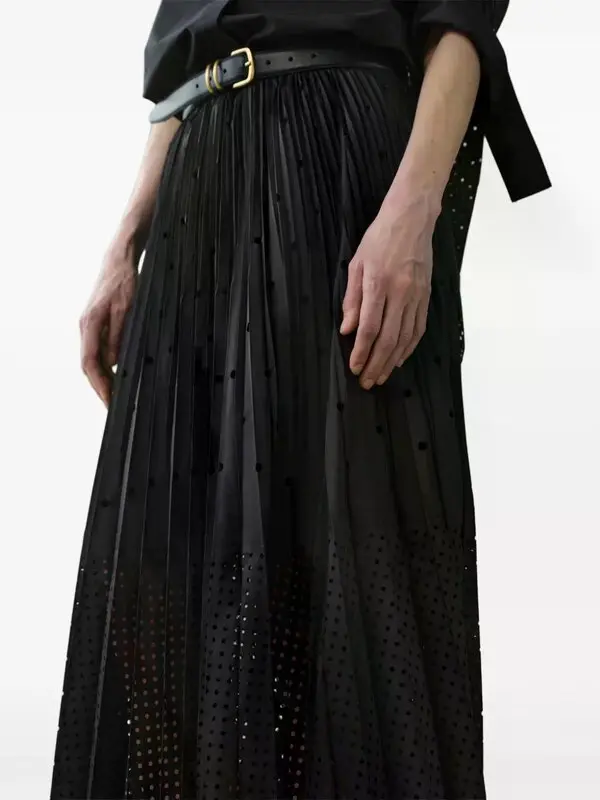 LESS Laser-cut Pleated Midi Skirt
