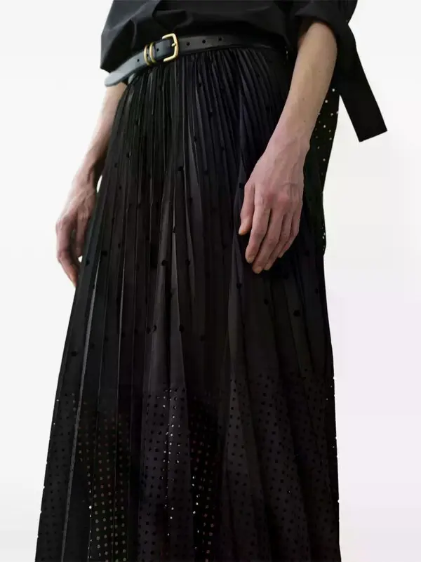 LESS Laser-cut Pleated Midi Skirt