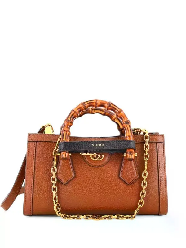 Gucci Diana Nm Convertible Leather Small Shoulder Bag - Brown