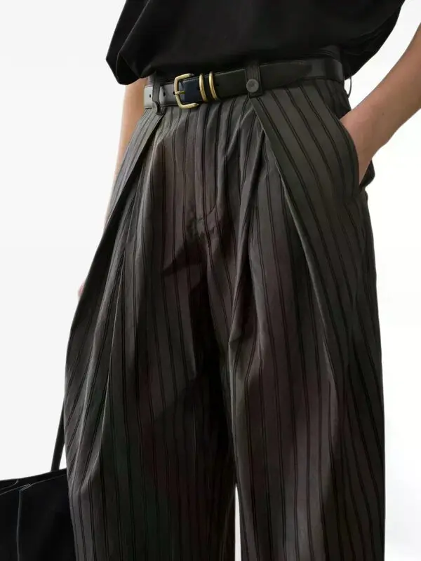 LESS Stripe-print Pleated Trousers