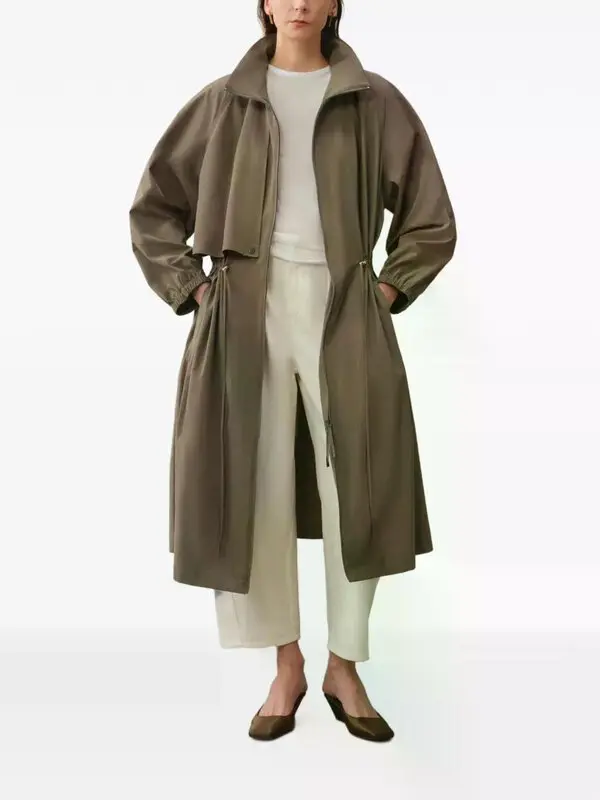 LESS Hooded Drawstring Trench Coat