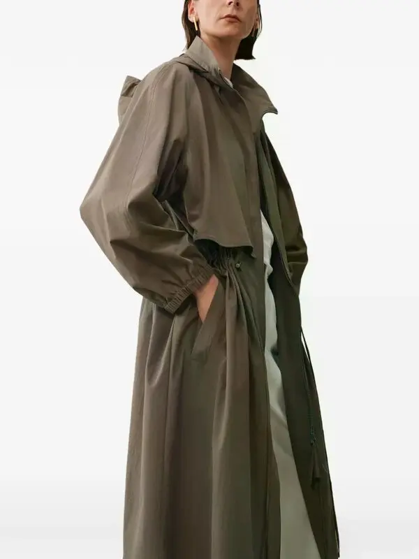 LESS Hooded Drawstring Trench Coat