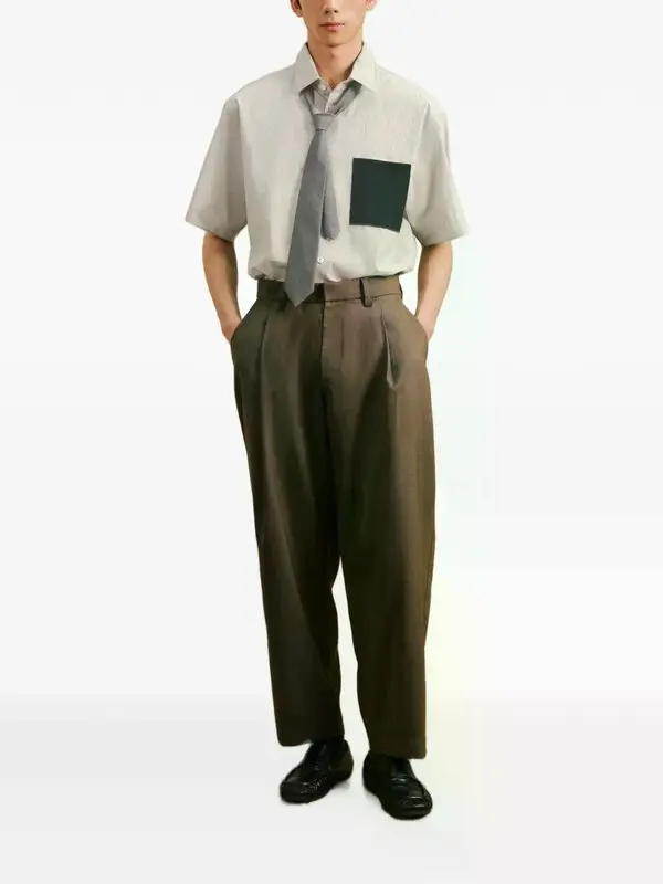 CROQUIS Gingham-pattern Contrast-pocket Shirt