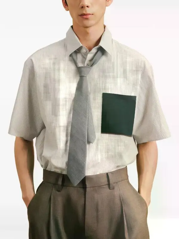 CROQUIS Gingham-pattern Contrast-pocket Shirt