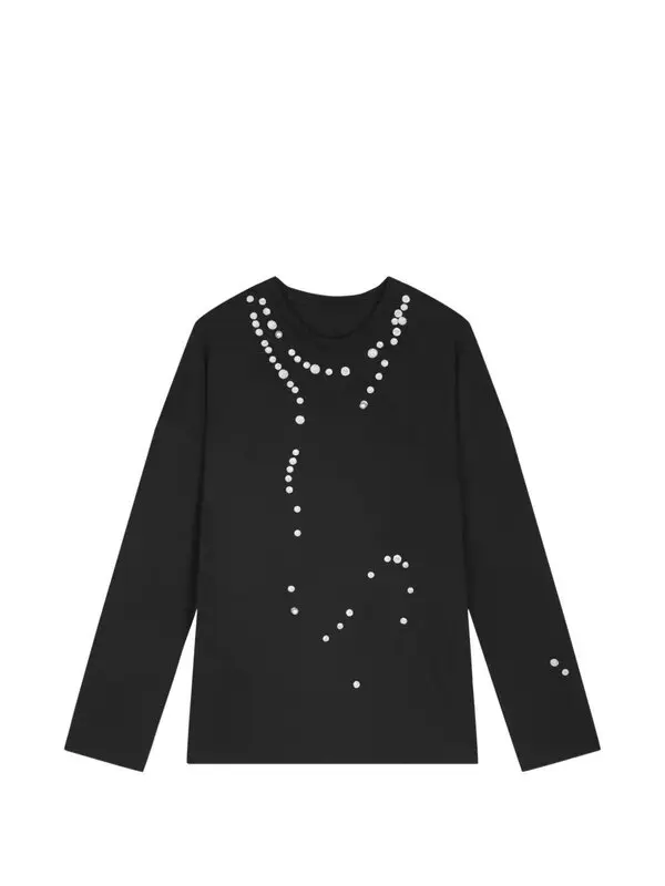 JNBY Pearl-embellished Long-sleeved T-shirt - Black