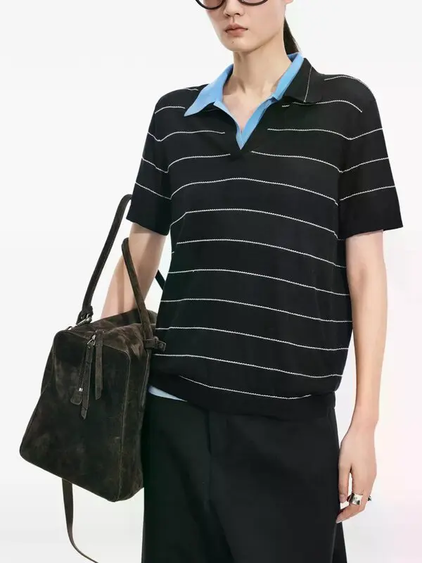 JNBY Striped Polo-collar T-shirt