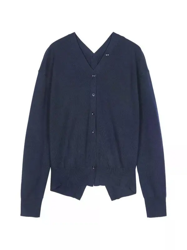 JNBY V-neck Drop-shoulder Cardigan - Blue