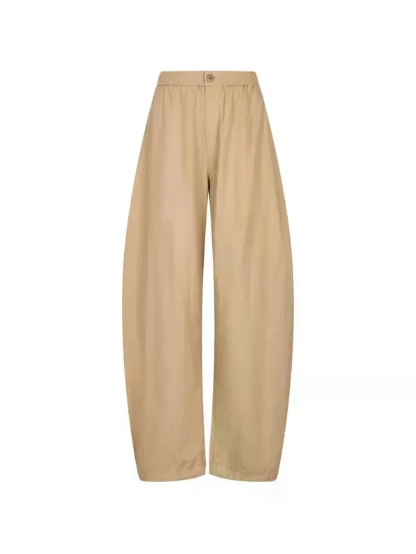 CROQUIS Relaxed-fit Curved-leg Trousers - Neutrals