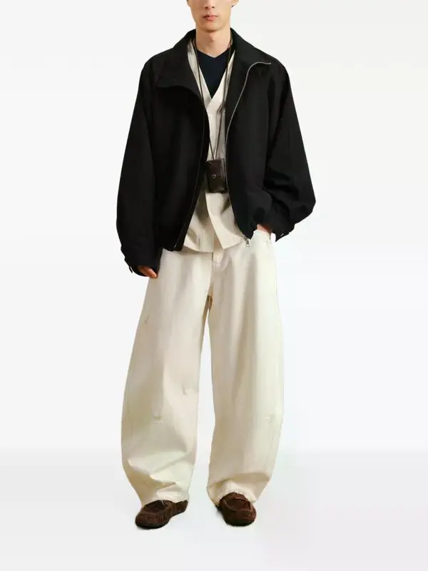 CROQUIS Distressed Curved-leg Trousers