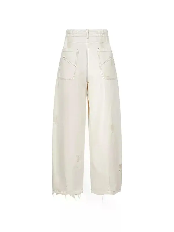 CROQUIS Distressed Curved-leg Trousers