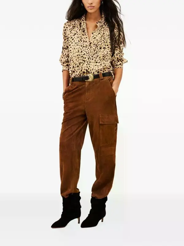 Ba&sh Pleated Animal-print Shirt