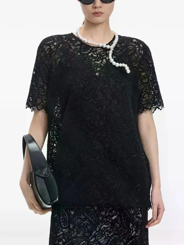 JNBY Short-sleeved Lace T-shirt