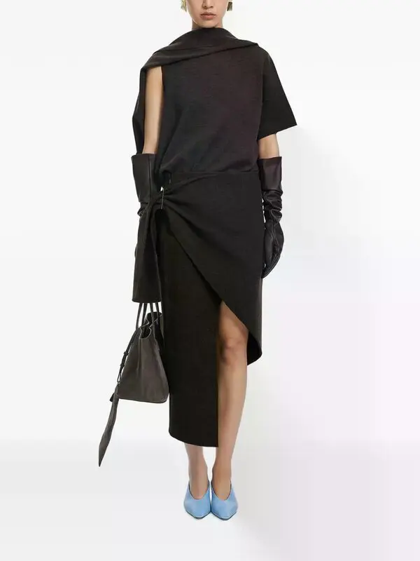 JNBY Asymmetric-neck Short-sleeved Sweater