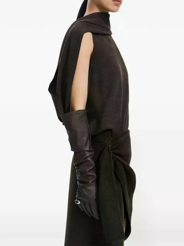 JNBY Asymmetric-neck Short-sleeved Sweater