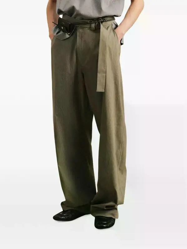CROQUIS Belted Wide-leg Trousers