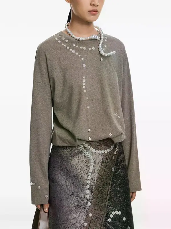 JNBY Pearl-embellished Long-sleeved T-shirt