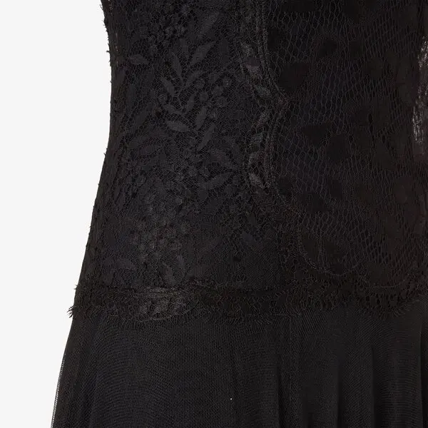 Fendi Long Lace And Tulle Dress
