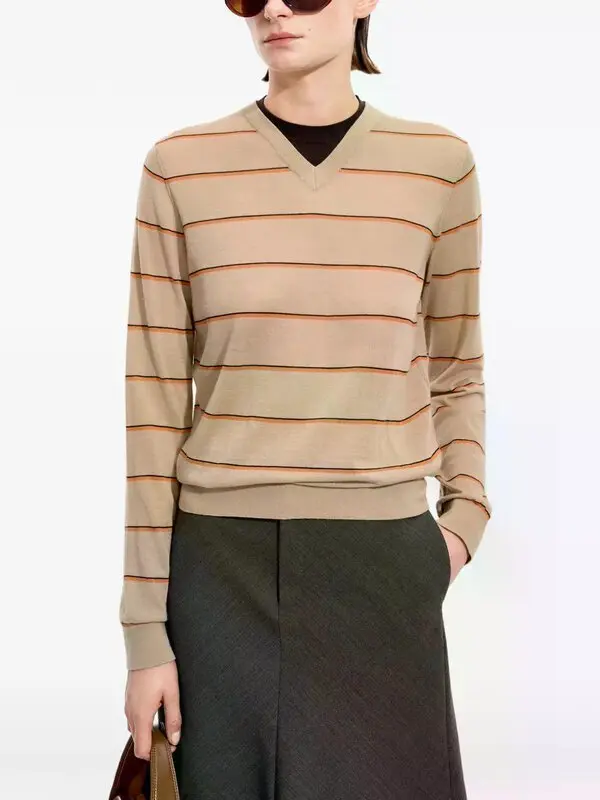JNBY V-neck Striped Sweater
