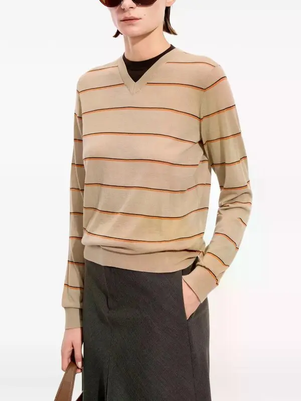 JNBY V-neck Striped Sweater