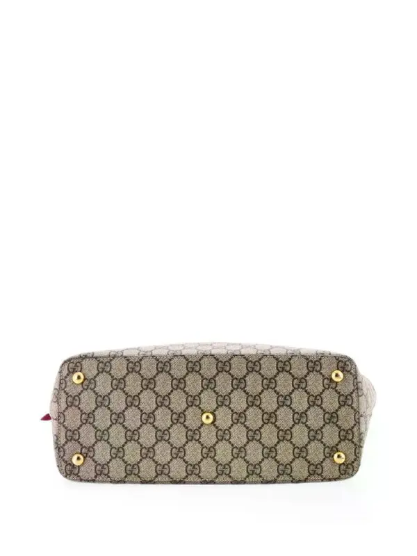 Gucci Linea A Zip Gg Coated Canvas And Leather Medium Tote Bag