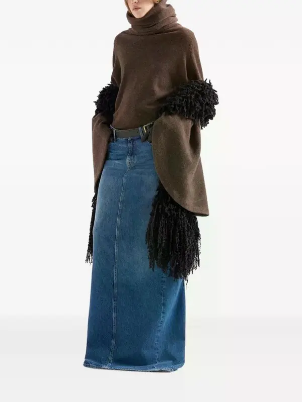 7 For All Mankind High-neck Shawl-sleeve Sweater