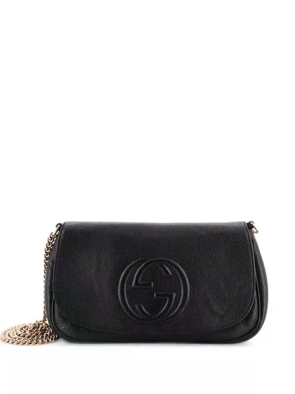 Gucci Soho Chain Leather Medium Crossbody Bag - Black