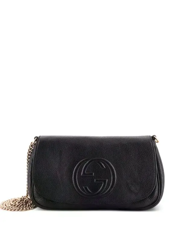 Gucci Soho Chain Leather Bag - Black