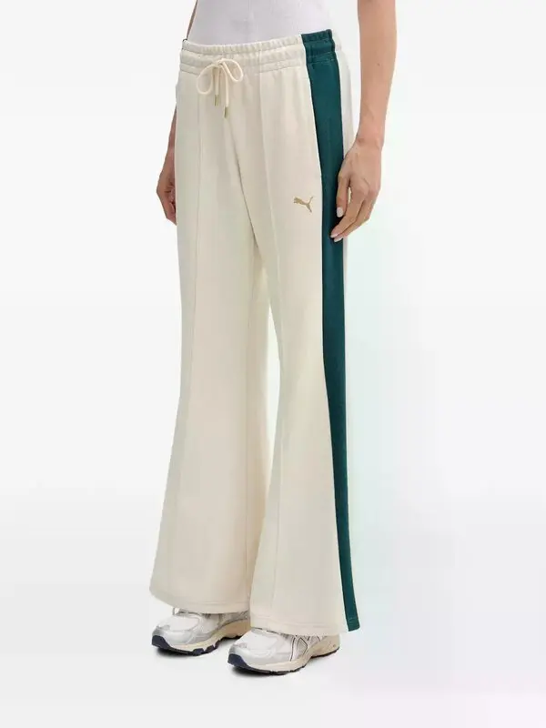PUMA Logo Embroidered Flared Trousers - White