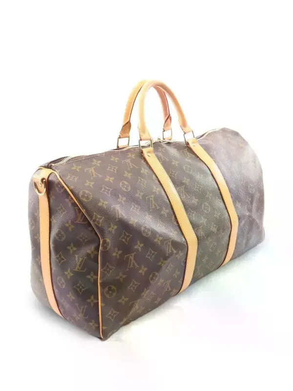 LOUIS VUITTON Keepall Bandoulière Monogram Boston Bag - Brown